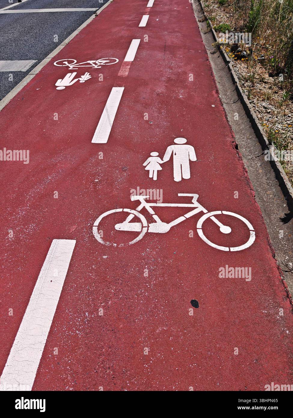a common footpath and cycle path traffic sign, road safety common ...