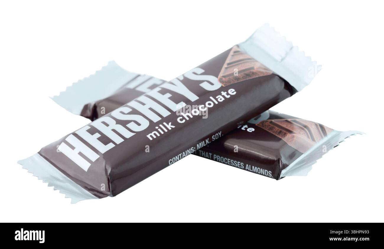 Chocolate bars Hershey's in package, isolated on a transparent ...