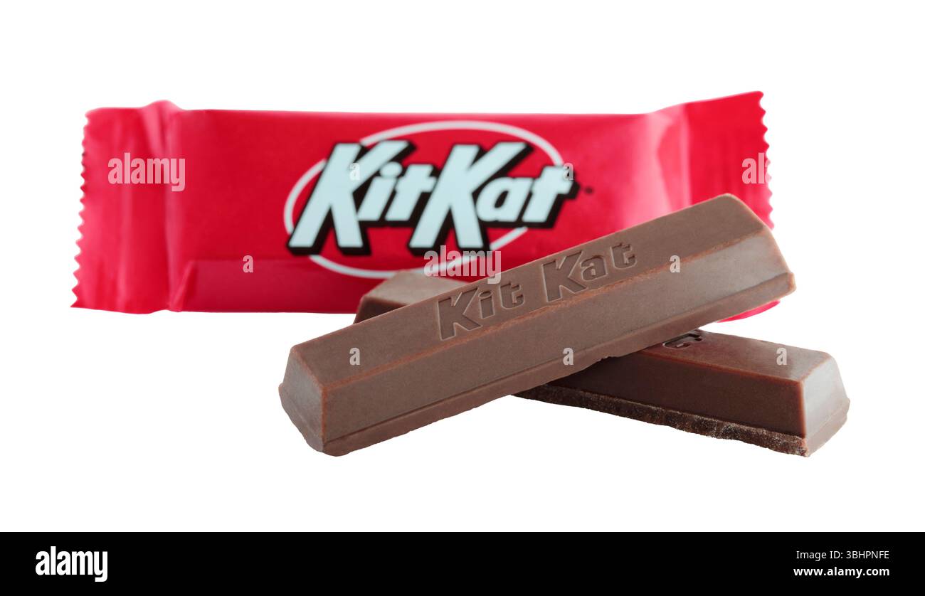 Chocolate bars Kit Kat in package, isolated on a transparent background ...