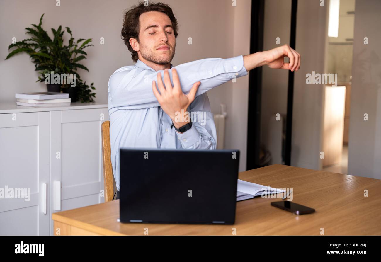 Prevention and workplace health through good posture habits Stock Photo ...
