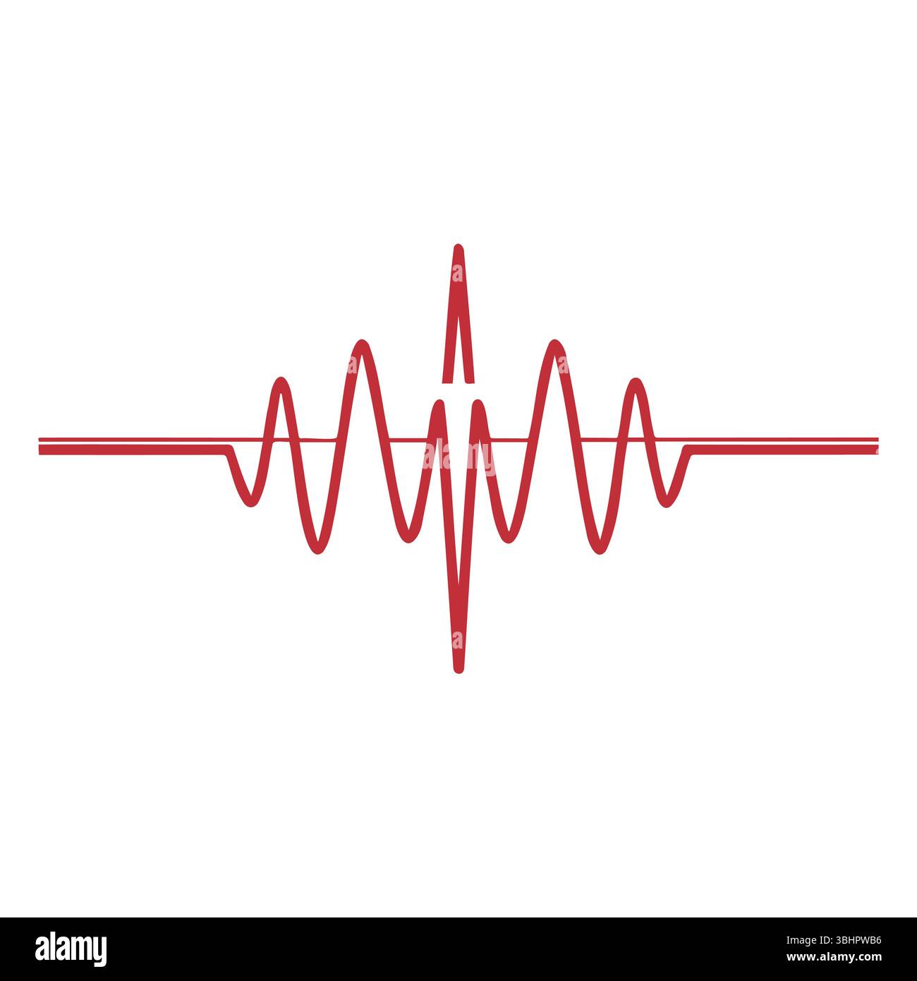 A red heartbeat line representing vital signs in a medical context. The ...