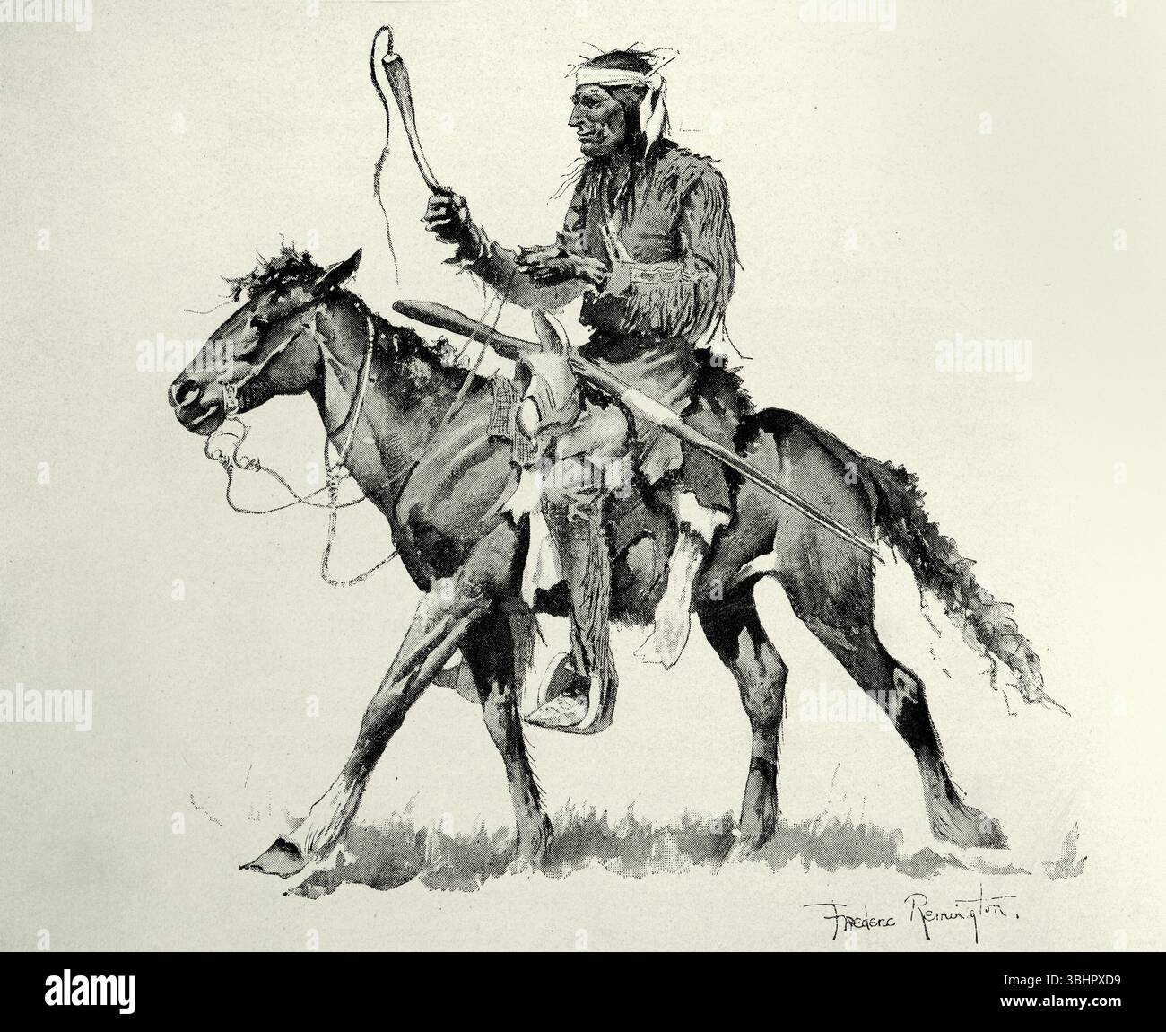 Native American warrior riding horse, on Oregon Trail, History of Wild ...