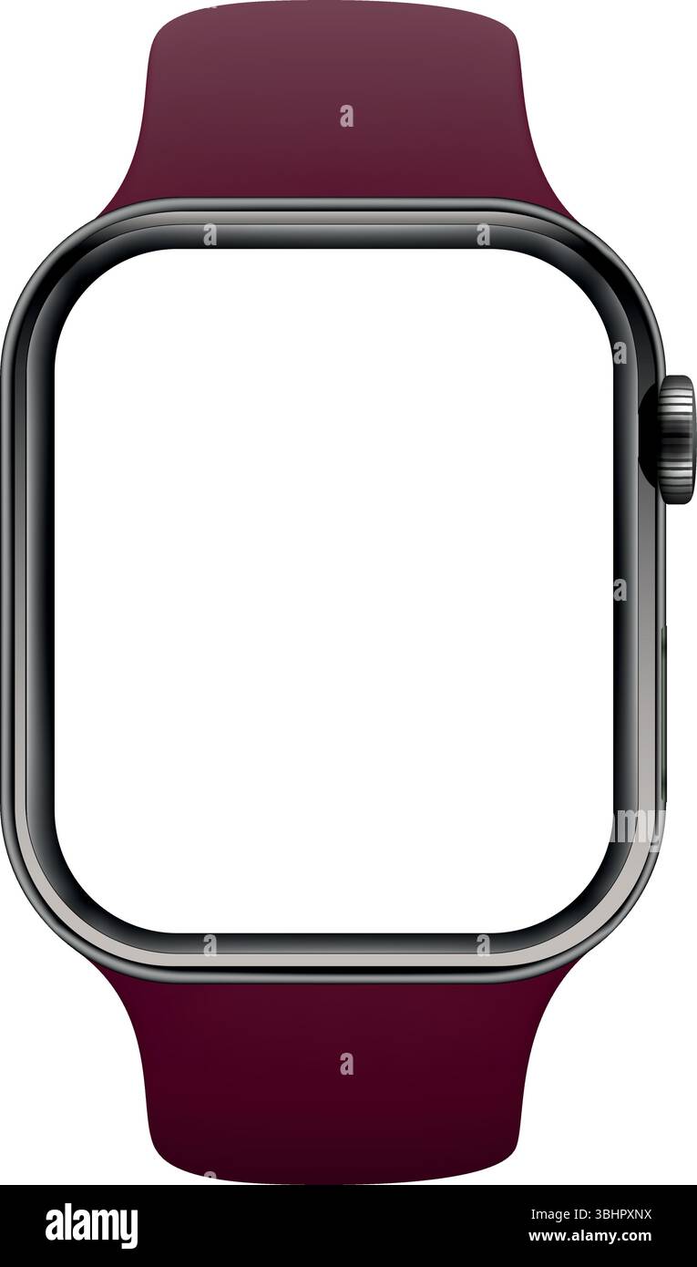 Electronic Smart Watch with blank screen on a transparent background ...