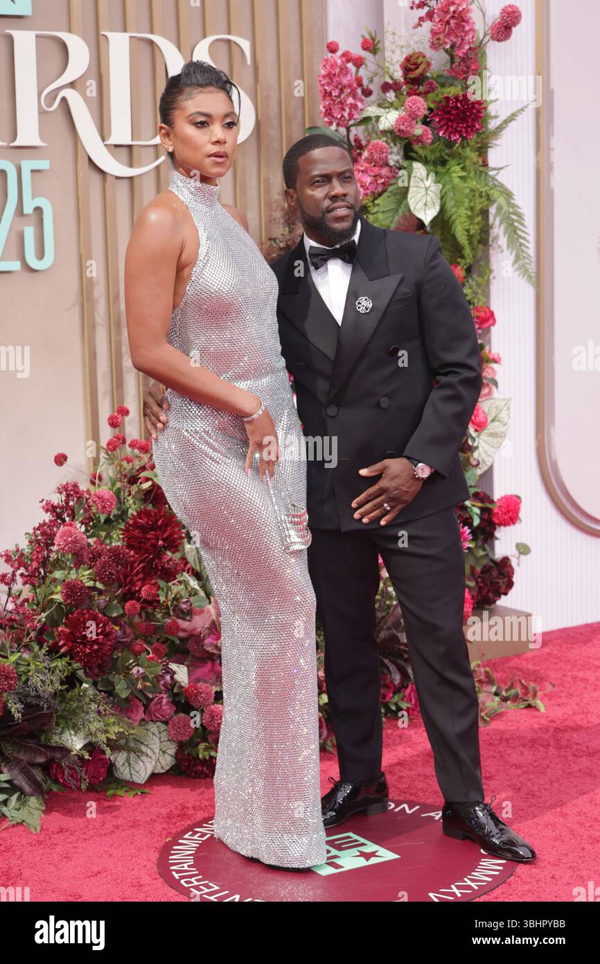 Eniko Hart And Kevin Hart Attend The 2025 Bet Awards At Peacock Theater