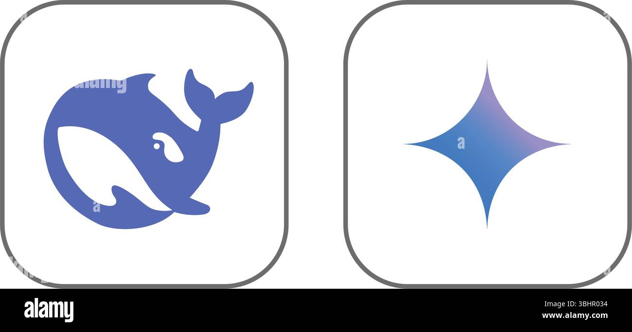 Set of artificial intelligence mobile apps icons, on a transparent ...