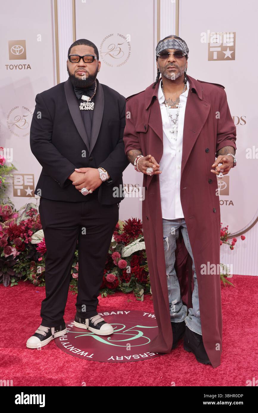 Dyce Payso and Jim Jones attend the 2025 BET Awards at Peacock Theater ...