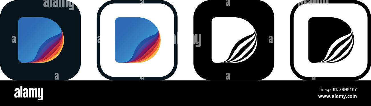 Set of different DaVinci - AI Art Generator mobile app icons, isolated ...