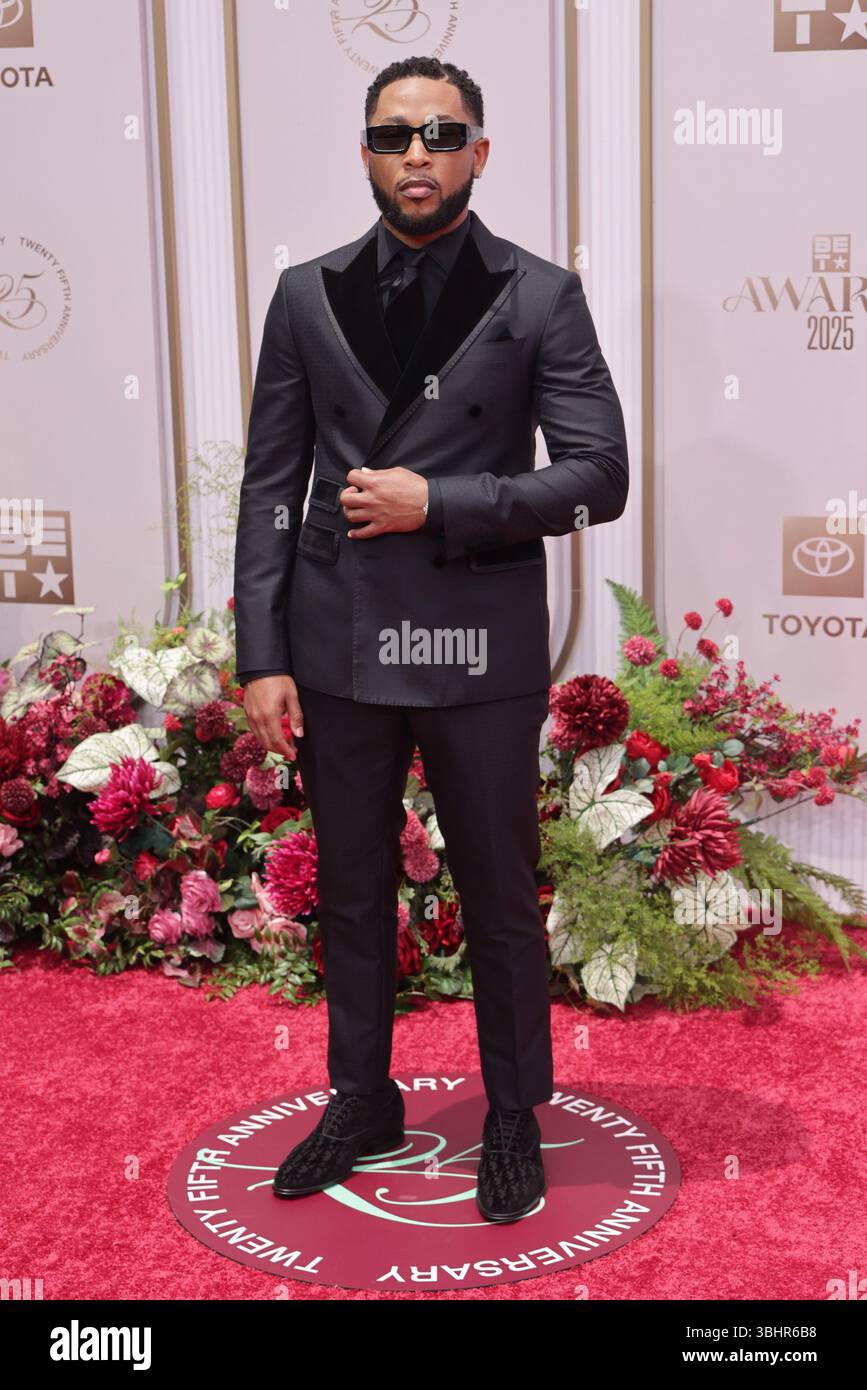 Jacob Latimore attends the 2025 BET Awards at Peacock Theater. (Photo ...