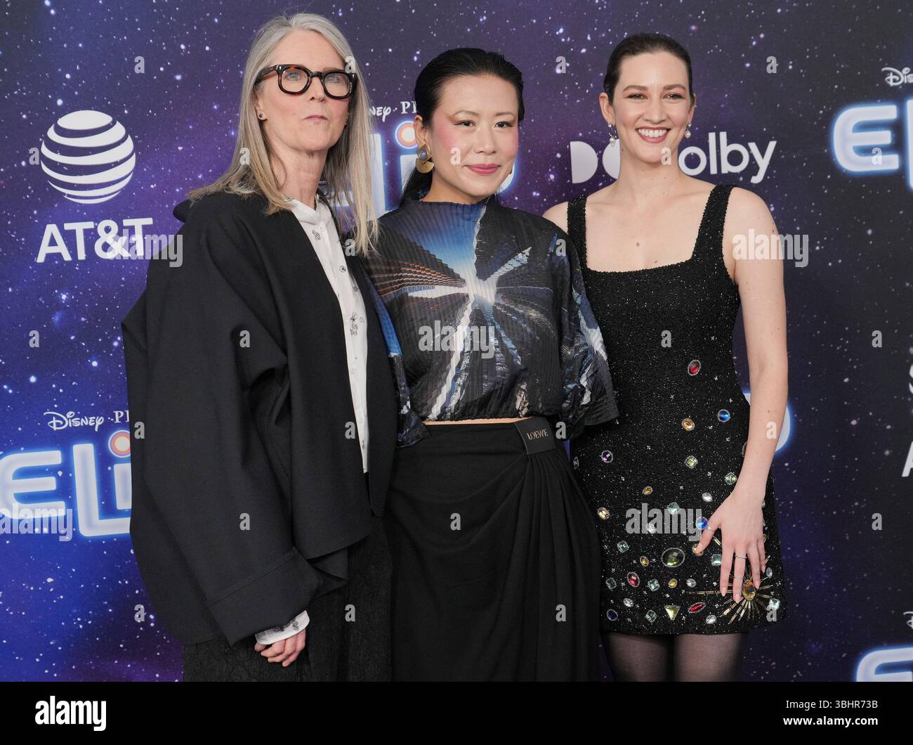 Los Angeles, USA. 10th June, 2025. (L-R) Mary Alice Drumm, Domee Shi ...