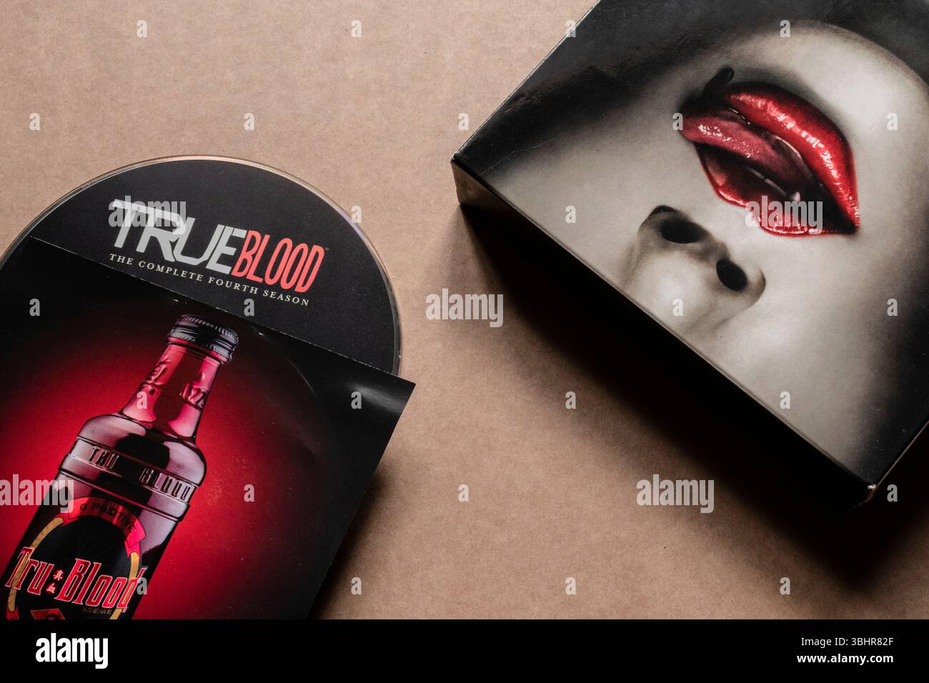 A flyer featuring a True Blood drink bottle, accompanied by an image ...