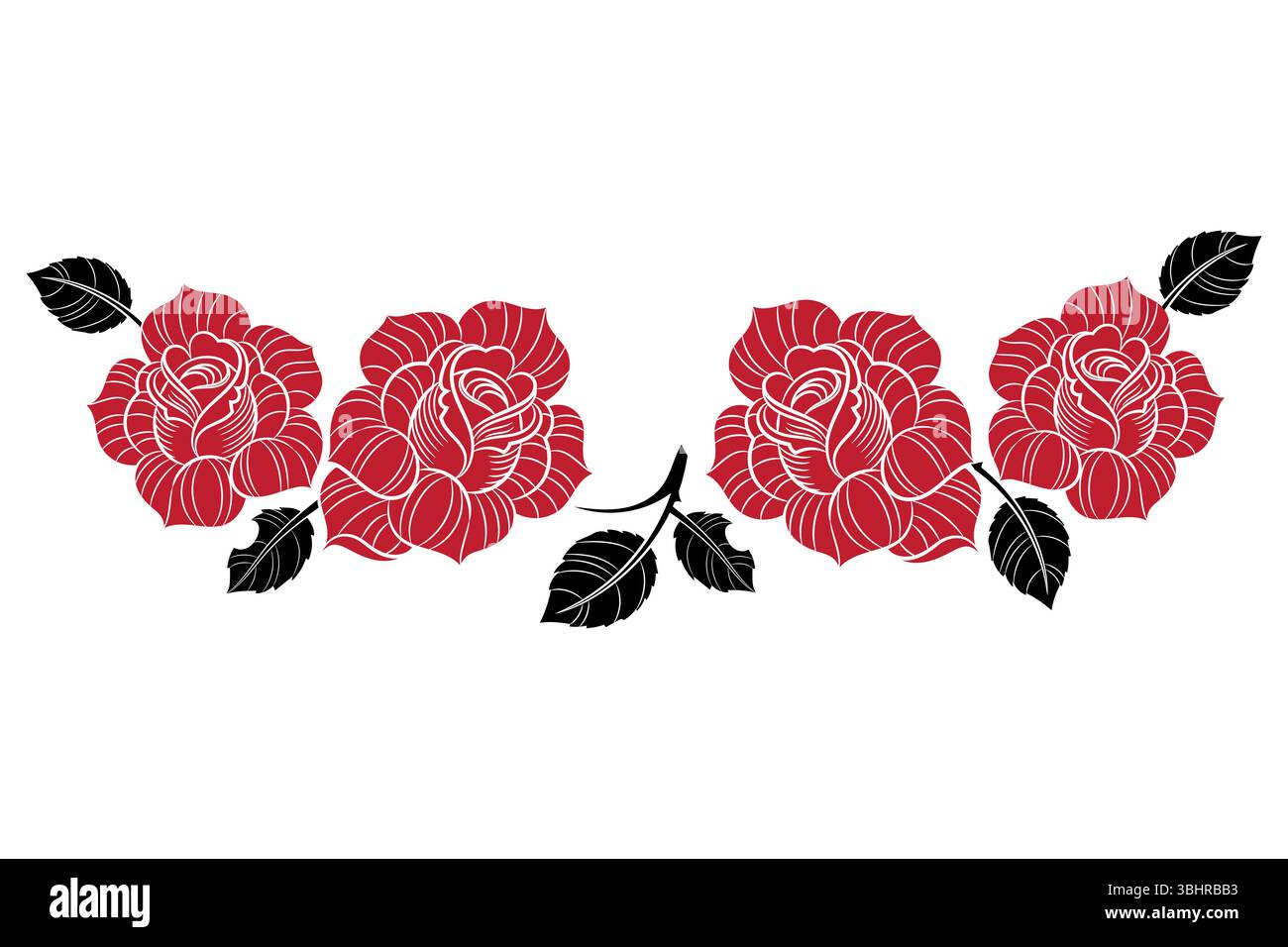 Bouquet four red roses hi-res stock photography and images - Alamy