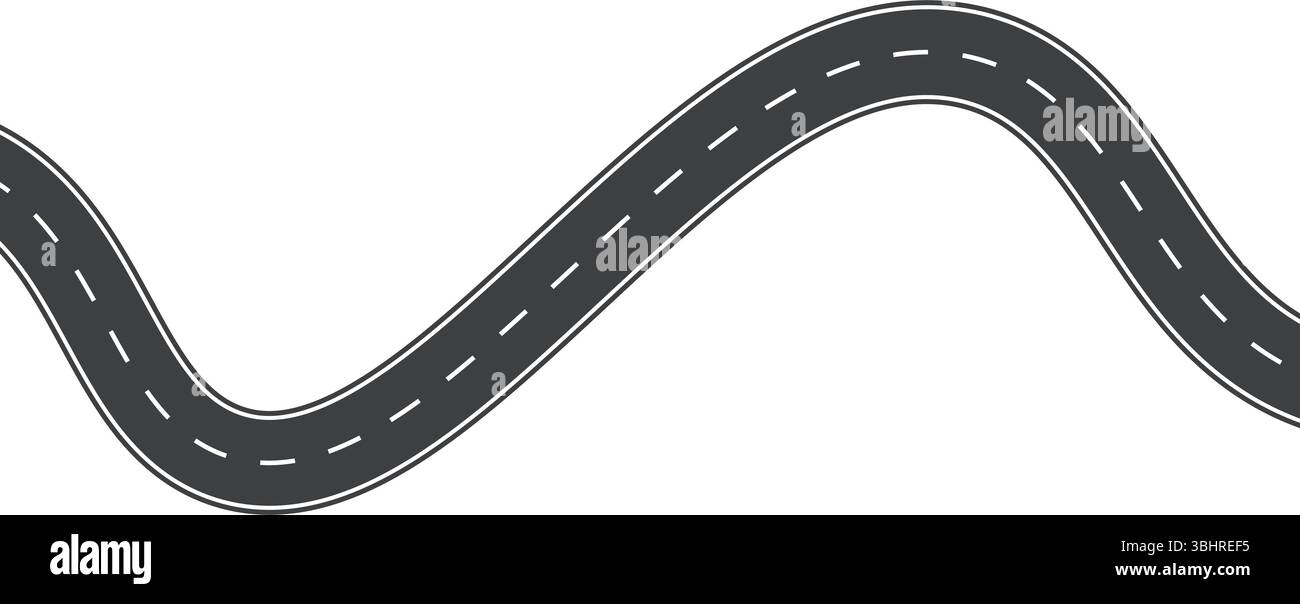 top view of winding road isolated. vector illustration Stock Vector ...