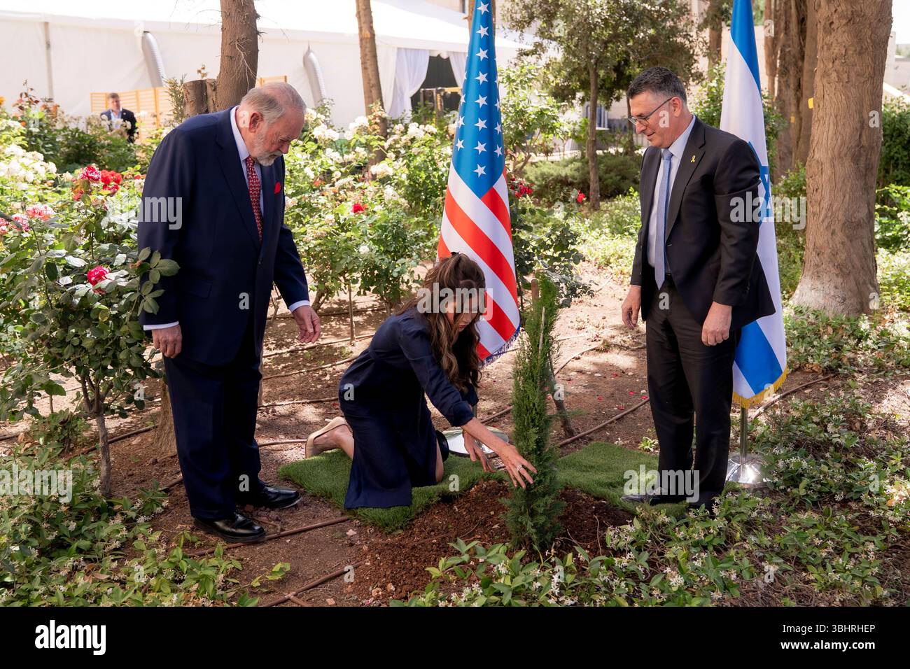 Department of Homeland Security (DHS) Secretary Kristi Noem plants a ...