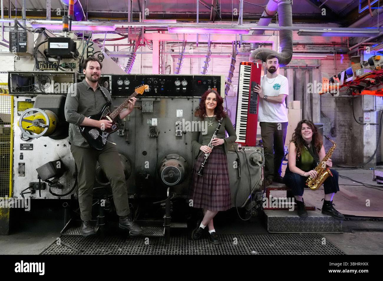 Members of the band Tinderbox Orchestra l-r Leo Bacica, Rosie Irvine ...