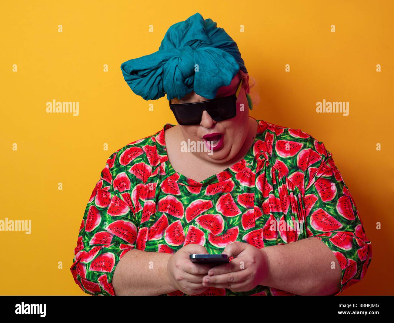 Surprised plus size woman hi-res stock photography and images - Alamy