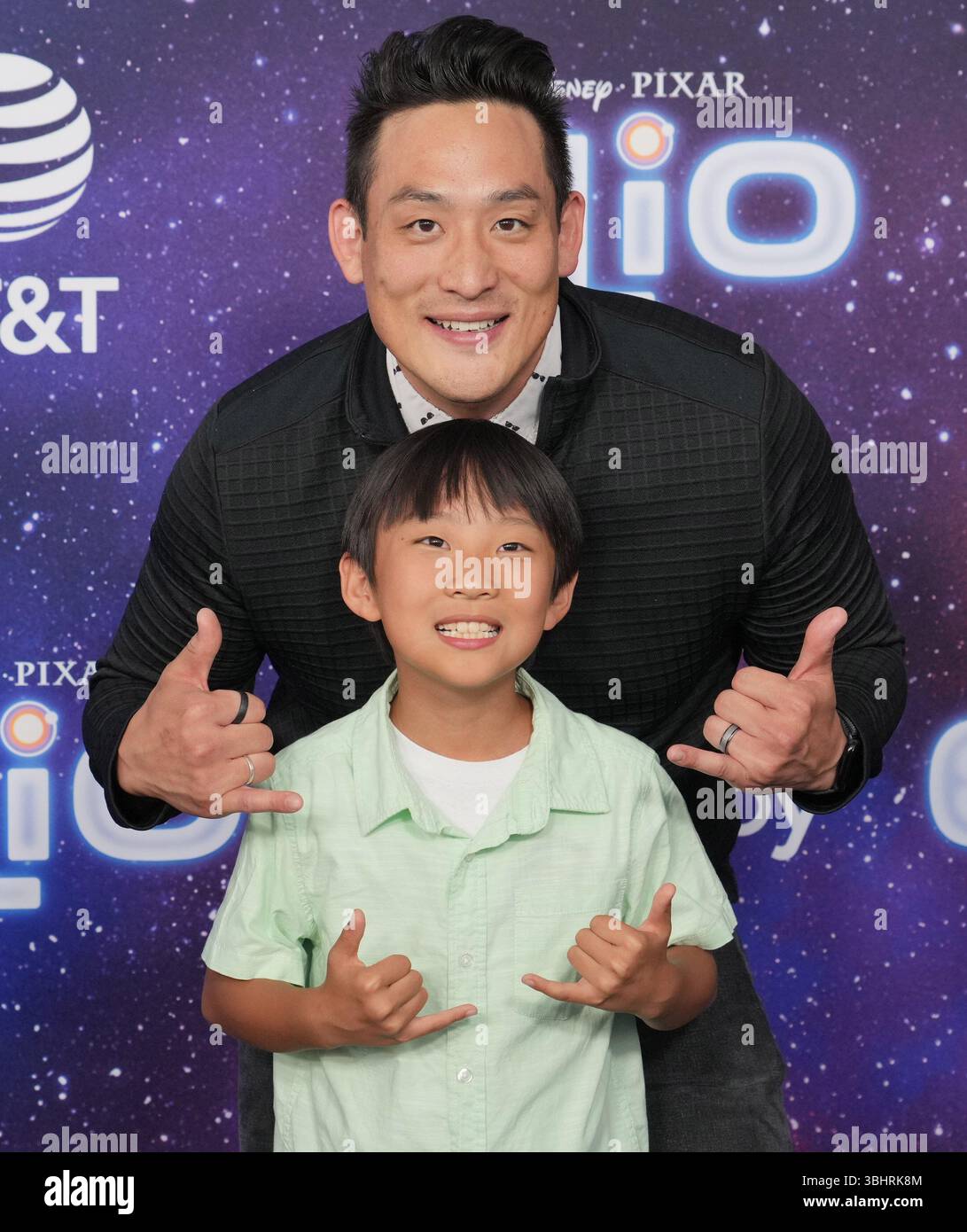 Los Angeles, USA. 10th June, 2025. (L-R) Jeff Kim and Jordan Kim ...