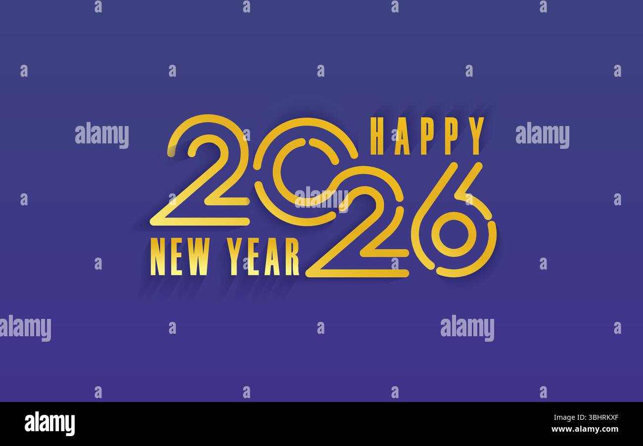 2026 Typography Design for New Year Celebration. 2026 Number Design ...