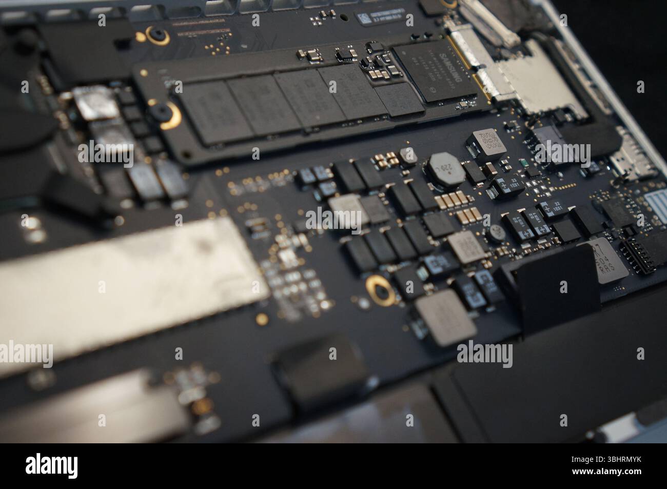 Close up of a mechanical base used to hold and connect the components ...
