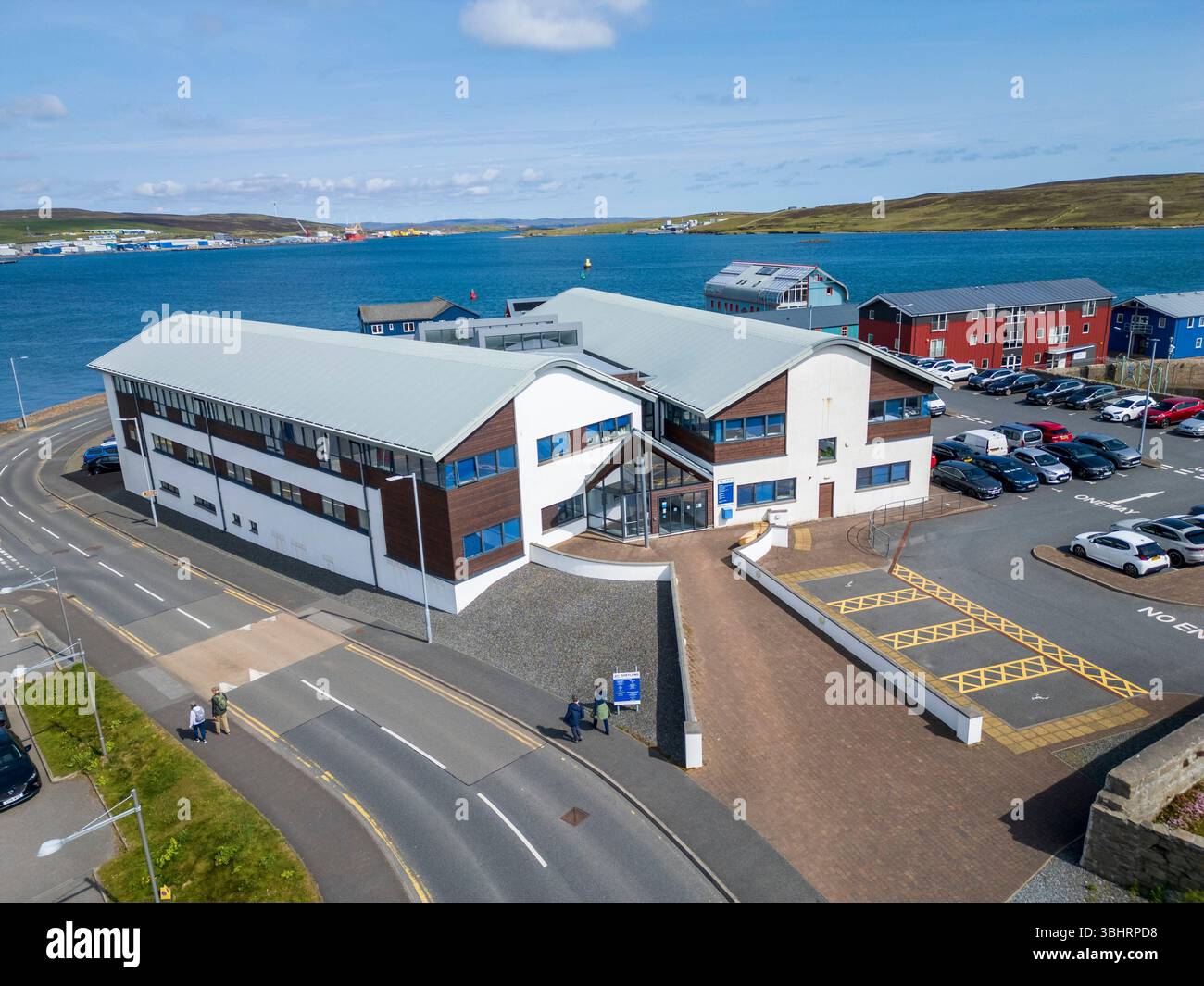 Shetland Islands Council HQ at North Ness, Lerwick. Modern waterfront ...