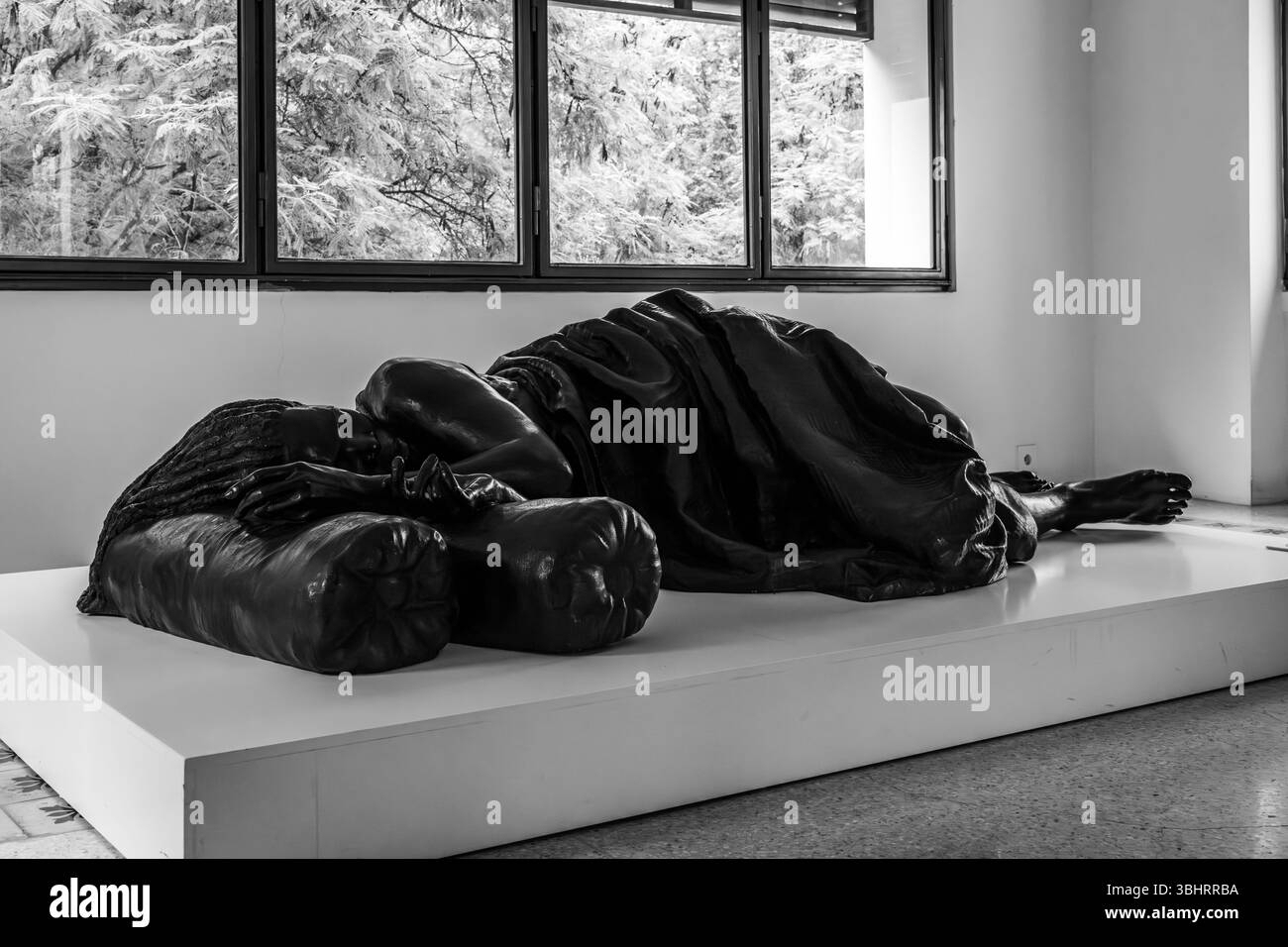 Ancient sculpture on display Black and White Stock Photos & Images - Alamy