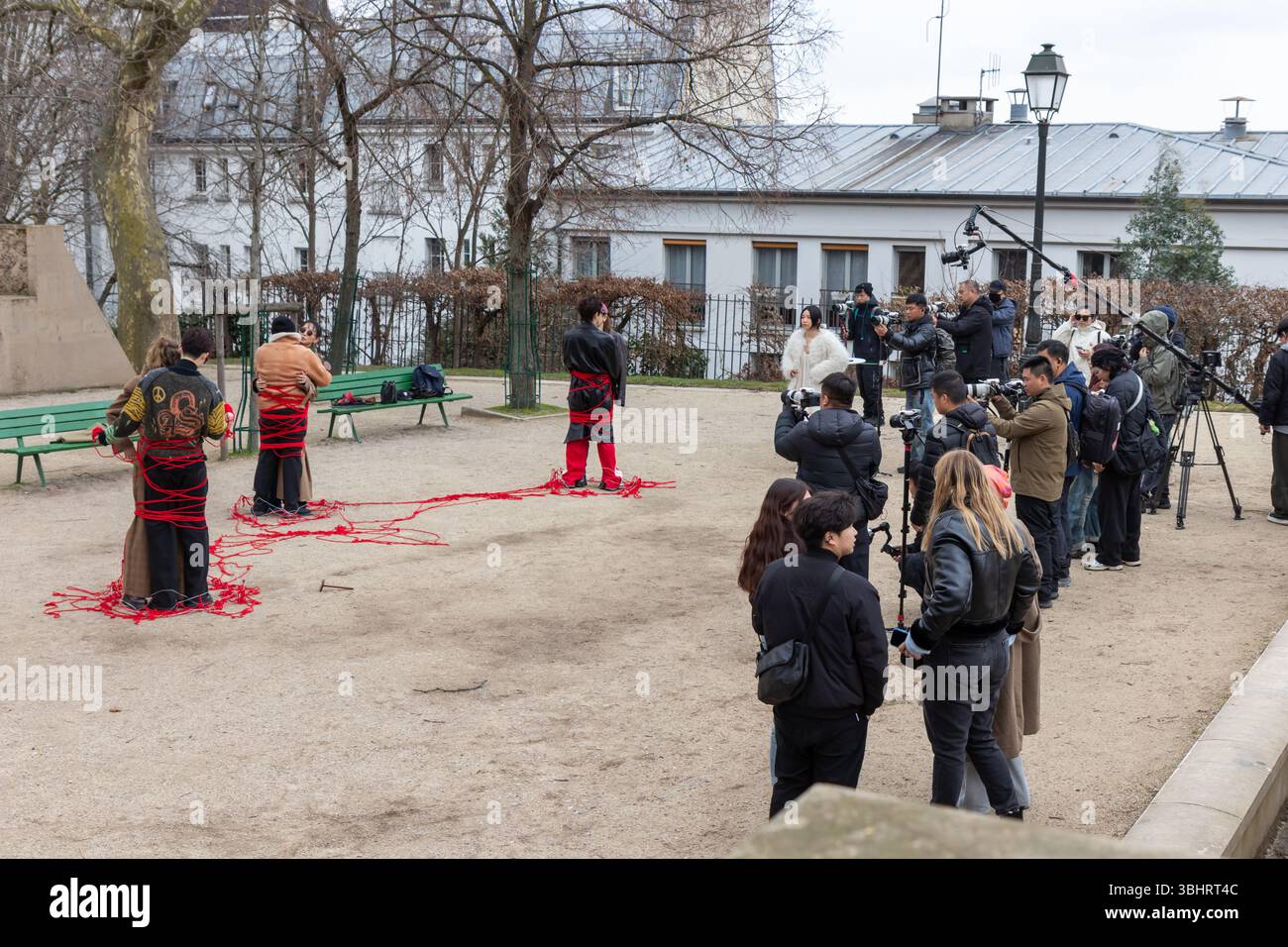 Paris, France - February 28, 2025: Filming of an Asian reality show ...