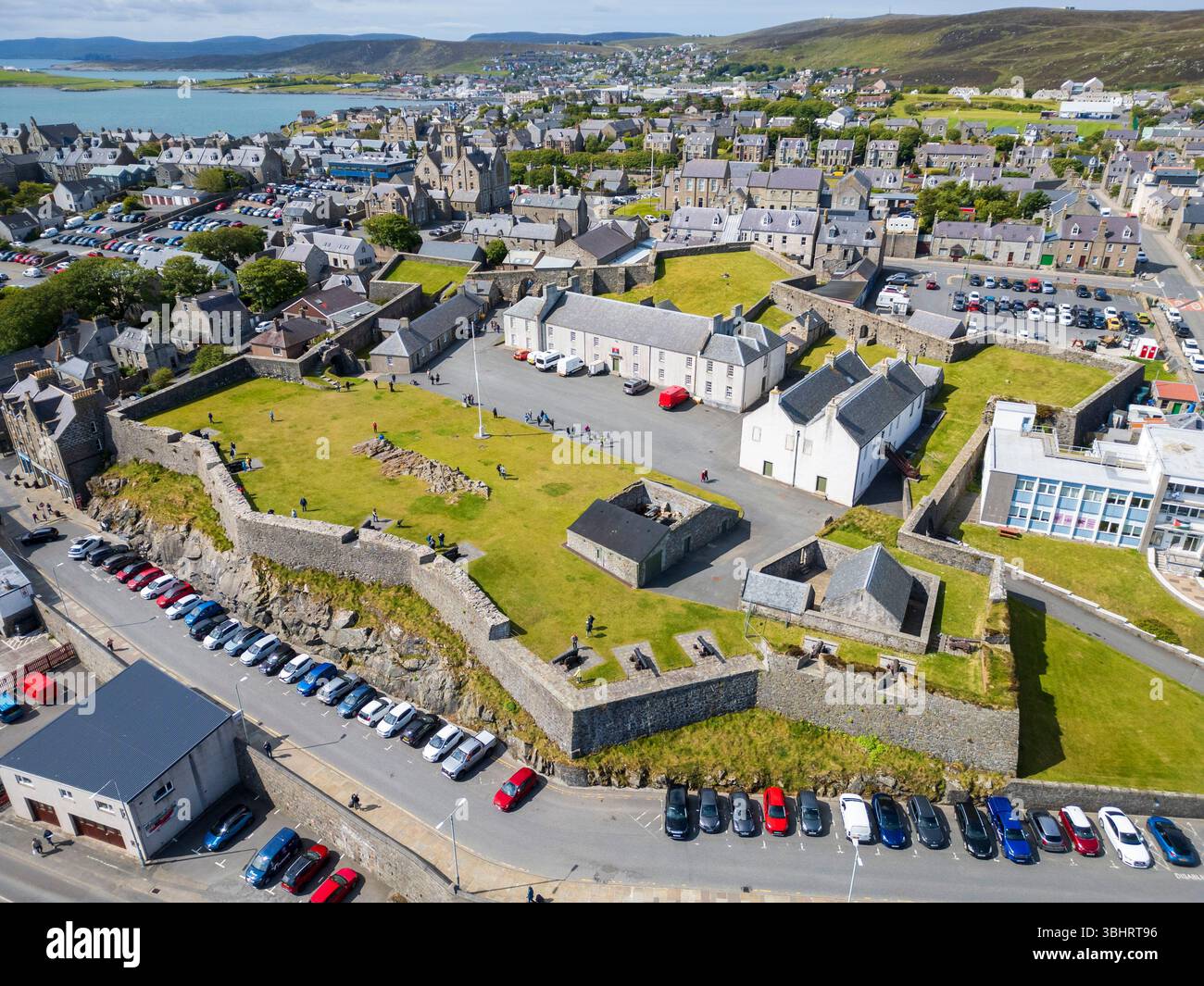 Aerial view of Fort Charlotte in Lerwick, Shetland. Historic 17th ...