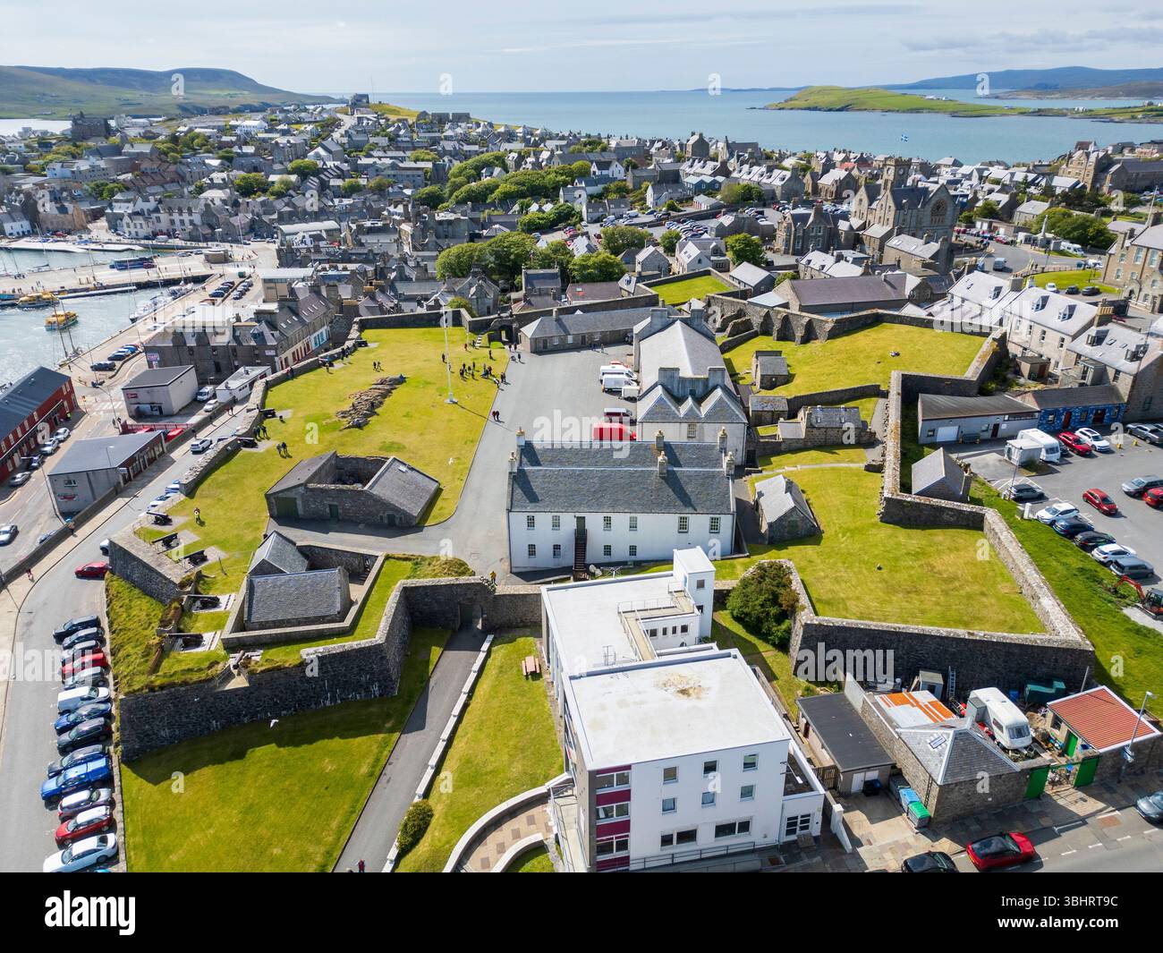 Aerial view of Fort Charlotte in Lerwick, Shetland. Historic 17th ...