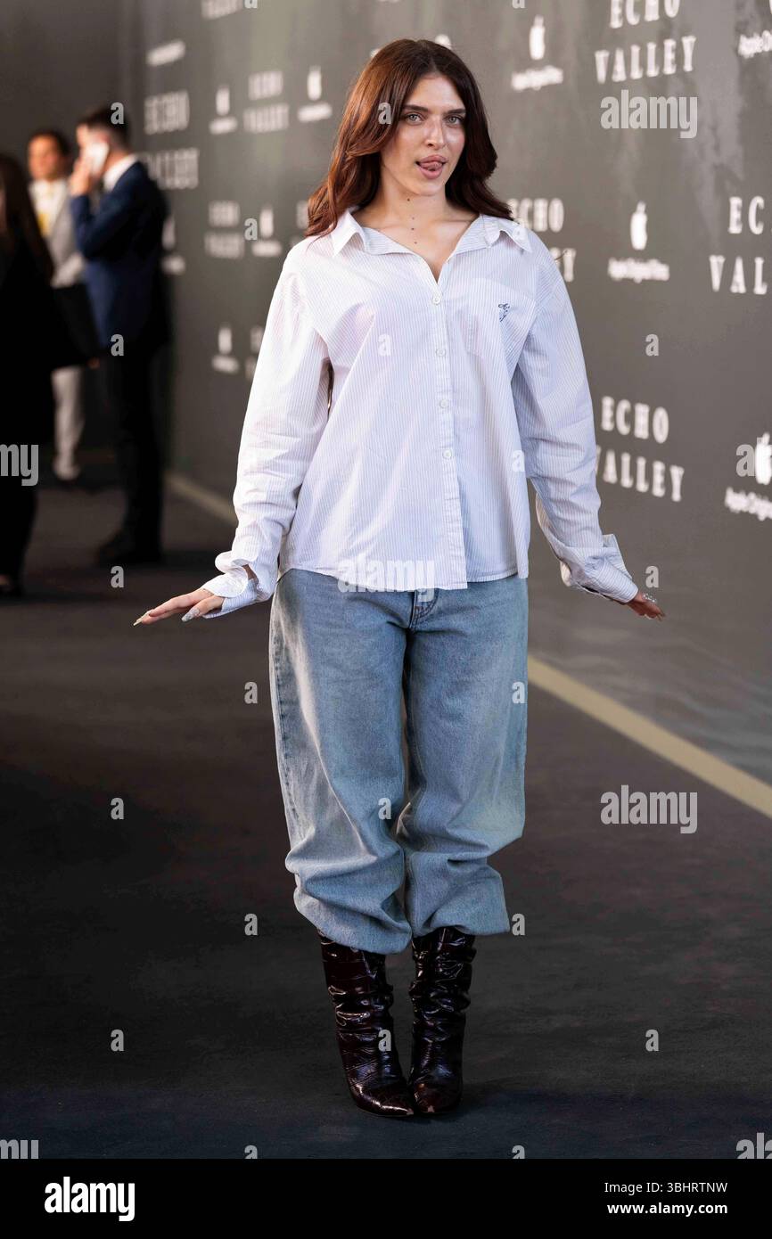Mae Muller poses for photographers upon arrival at the premiere of the ...