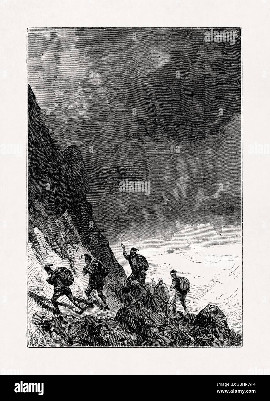 Illustration by Édouard Riou depicting Professor Lidenbrock and his ...