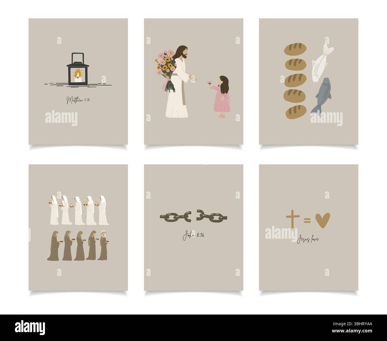 Christian Posters, Religion Hand Drawn Art, Biblical symbols, Wall ...