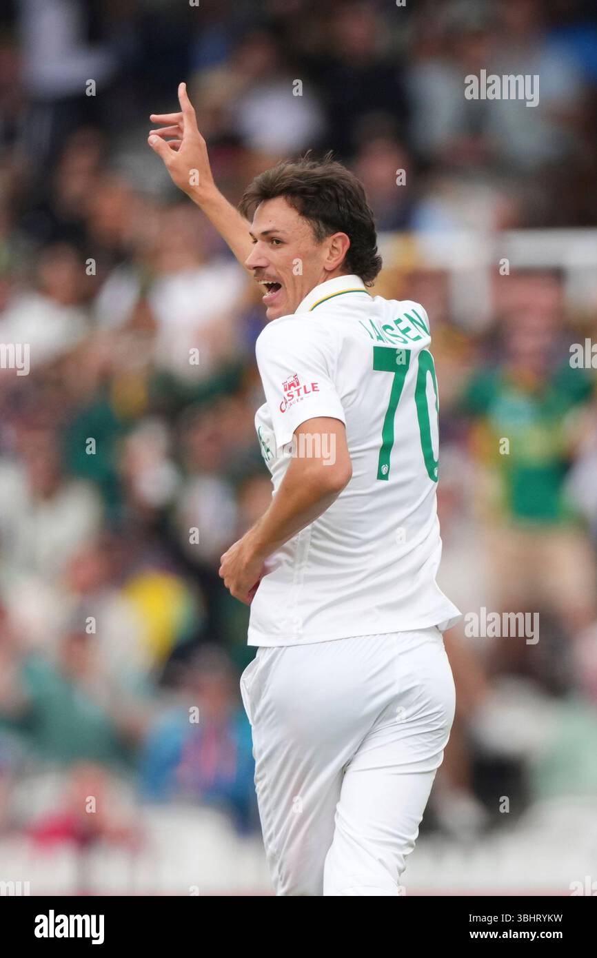 South Africa's Marco Jansen celebrates the dismissal of Australia's ...