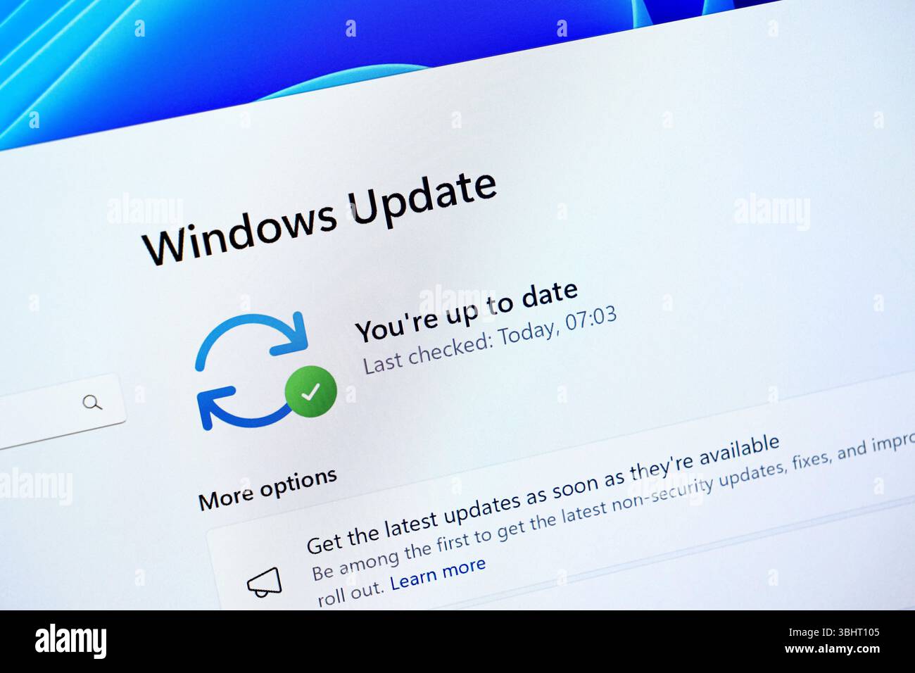Poznan, Poland - June 6, 2025: Windows Update shows You're up to date ...
