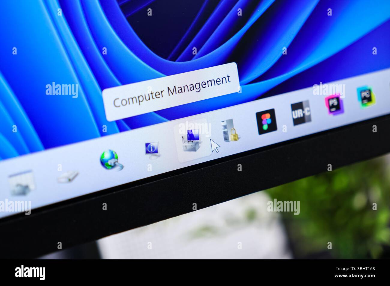 Poznan, Poland - June 6, 2025: Computer Management utility on screen, mouse highlights icon, for ...