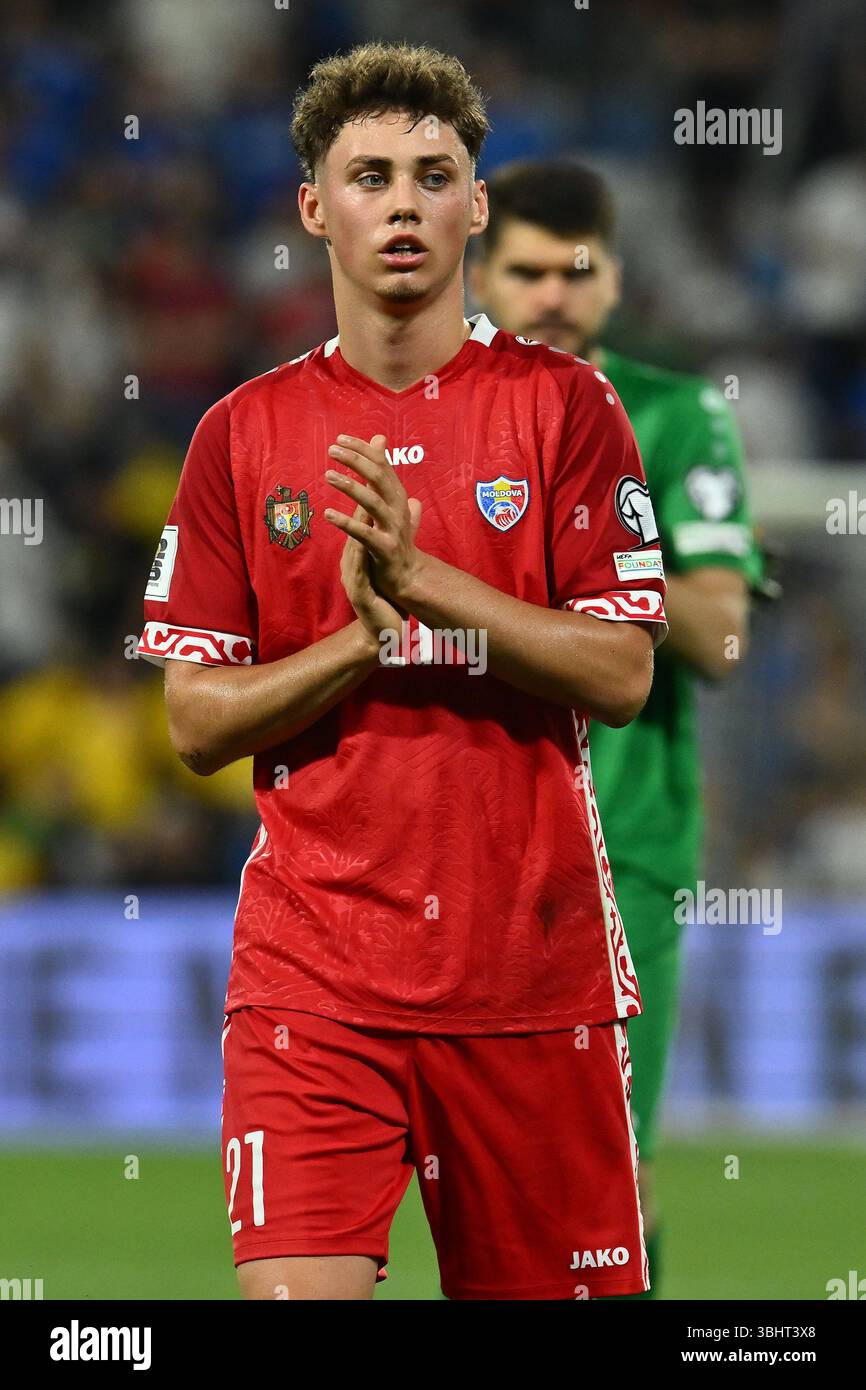 Sergiu Perciun (MDA) is greeting the fans at the end of the match ...