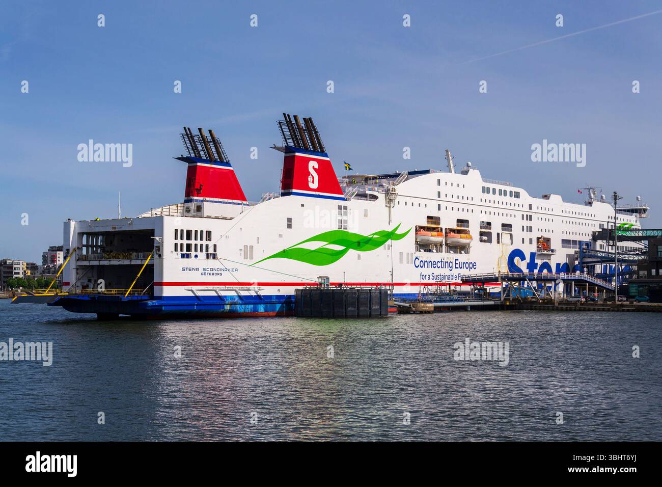 MS Stena Scandinavica cruiseferry by Stena Line in city centre port on ...