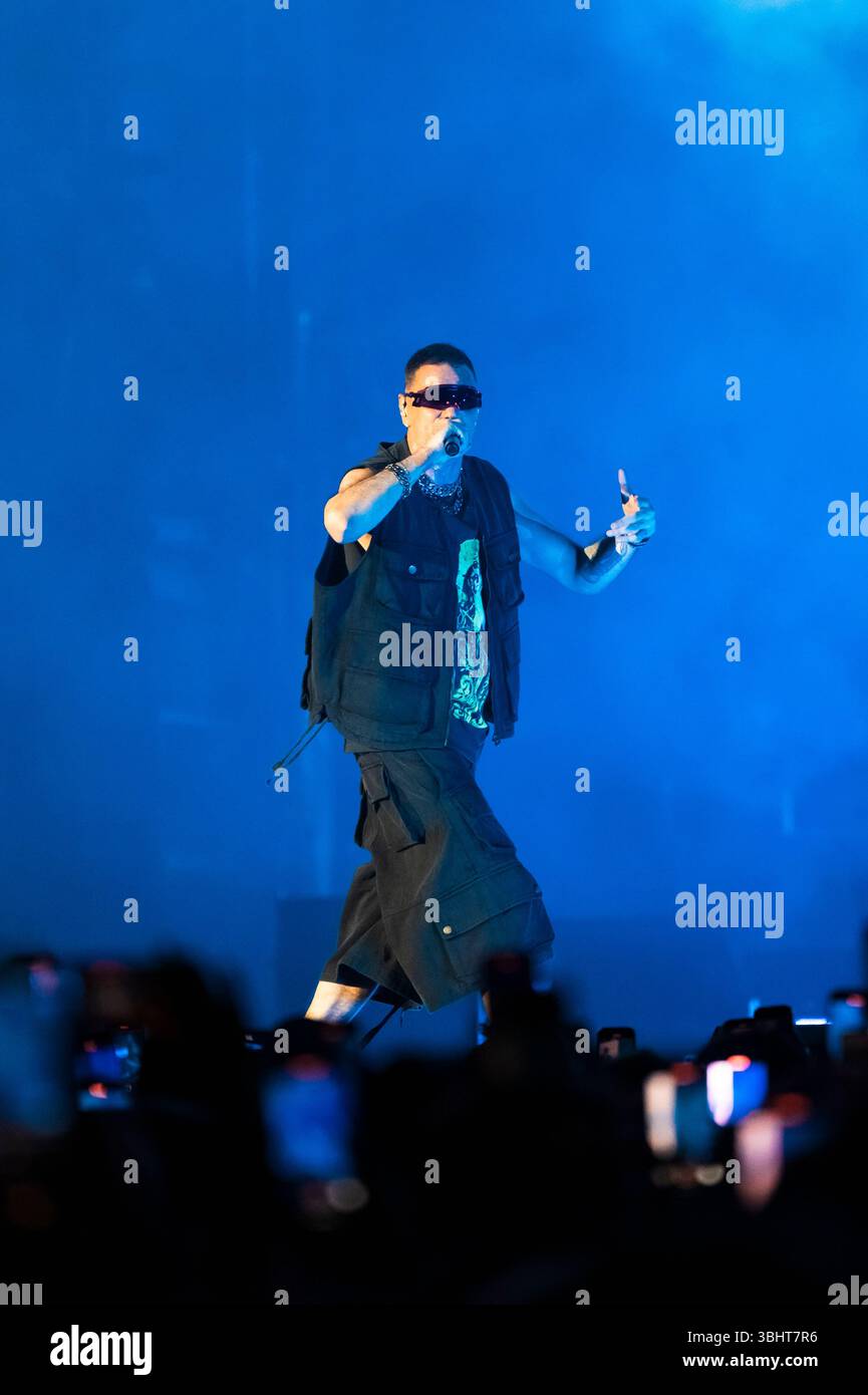 Naples, Italy. 10th June, 2025. Italian rapper Marracash, also known as ...