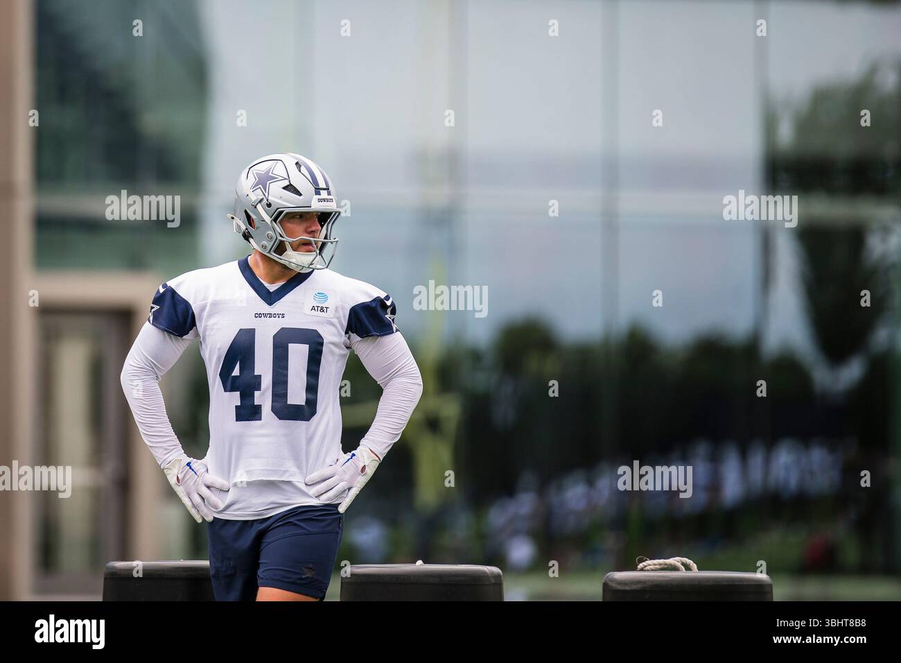 Dallas Cowboys' Hunter Luepke looks towards the field during NFL ...