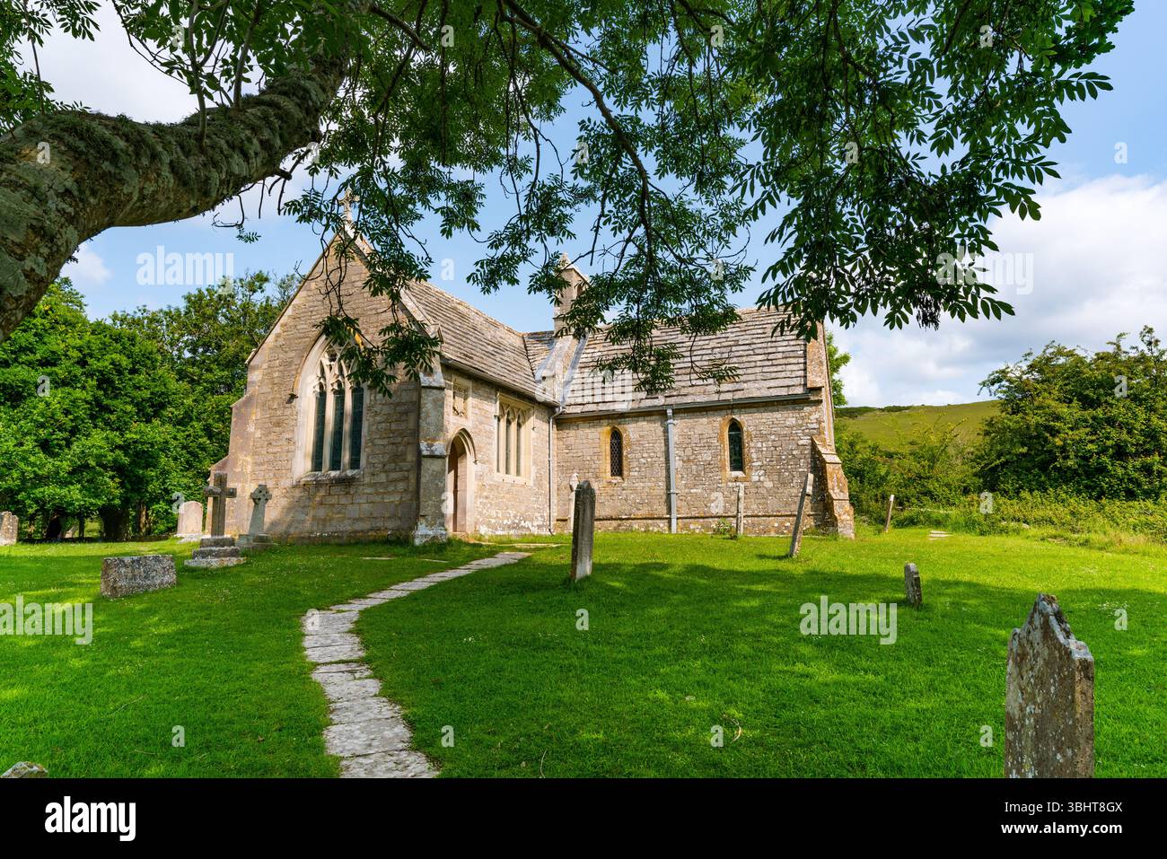 St Mary's church in Tyneham Stock Photo - Alamy