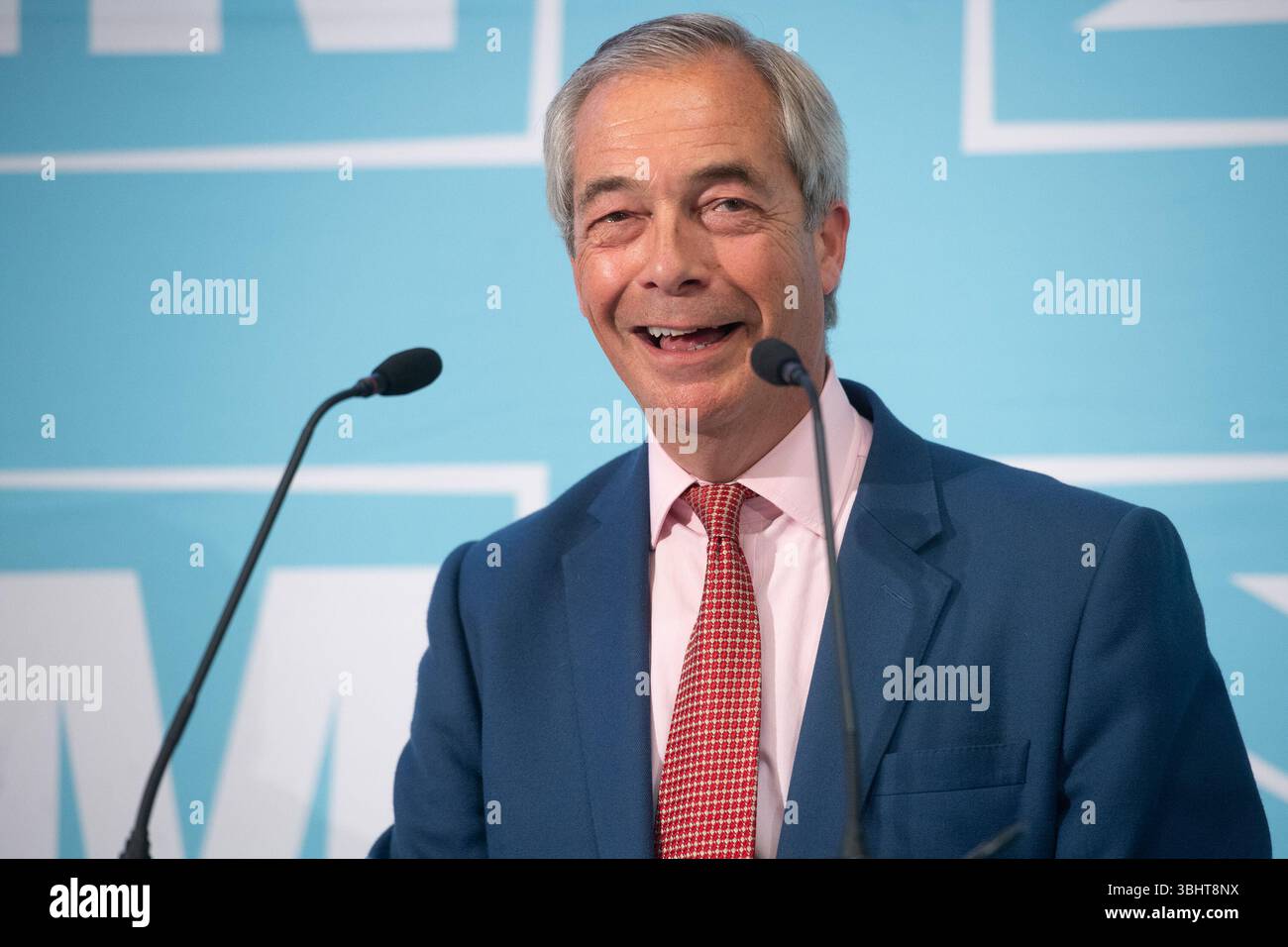 London, UK. 10 Jun 2025. Reform UK Leader Nigel Farage announces return ...
