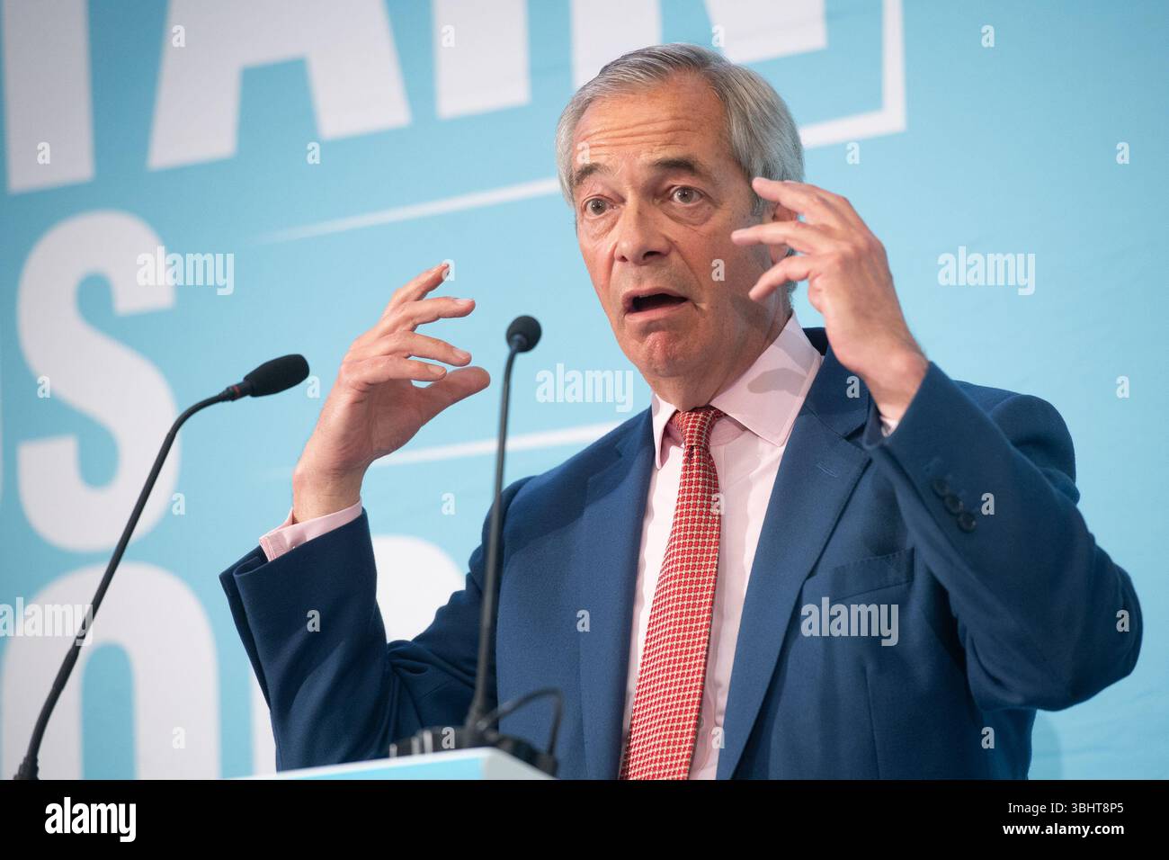 London, UK. 10 Jun 2025. Reform UK Leader Nigel Farage announces return ...