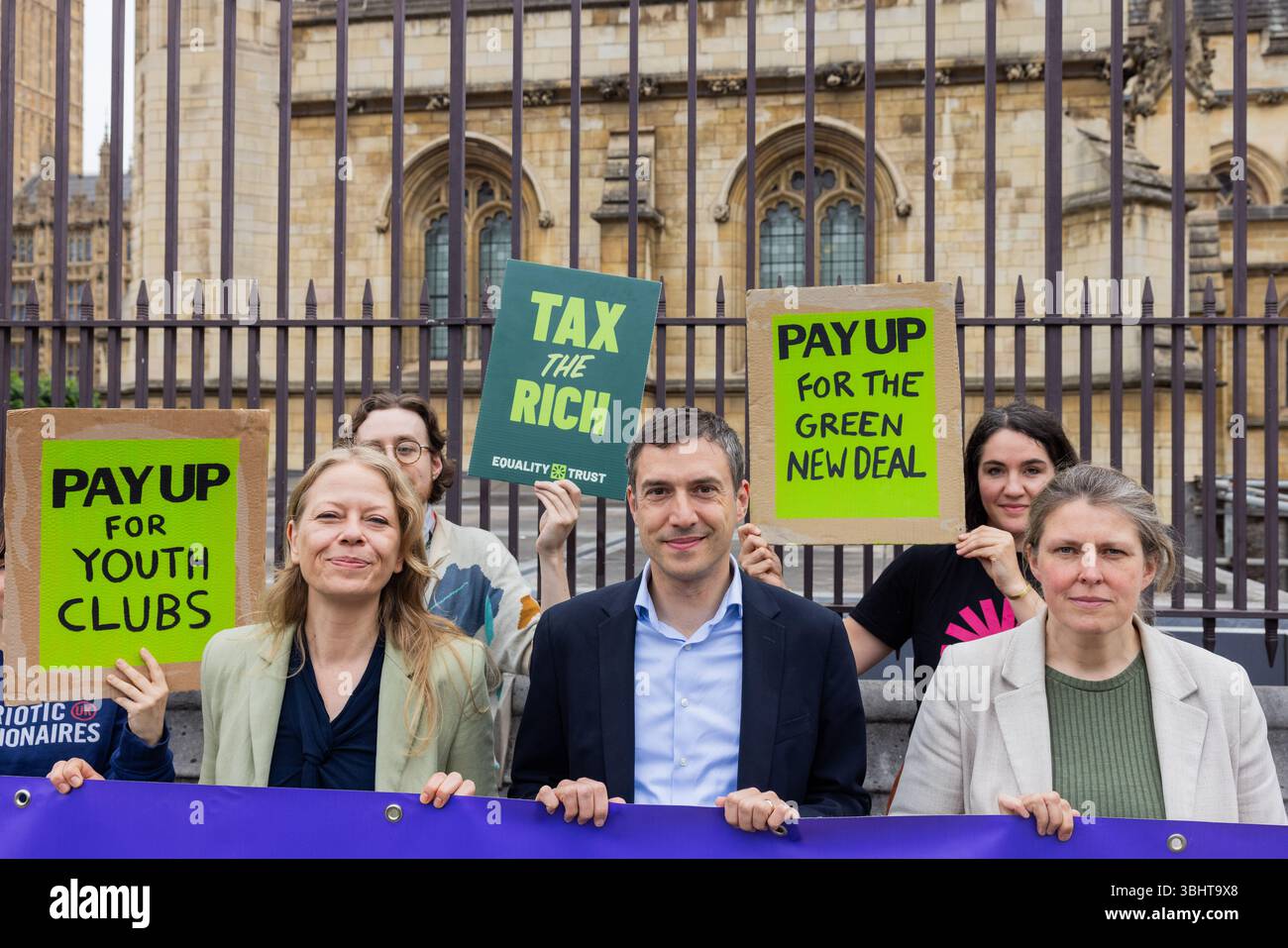 London, UK. 11 JUN, 2025. Green MP's Sian Berry and Party Leader Adrian ...