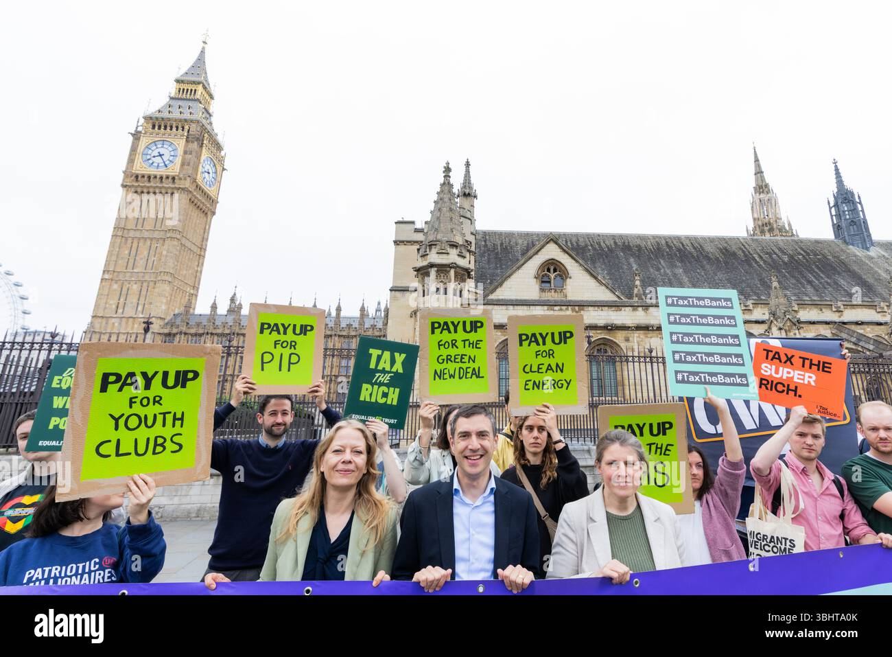 London, UK. 11 JUN, 2025. Green MP's Sian Berry and Party Leader Adrian ...