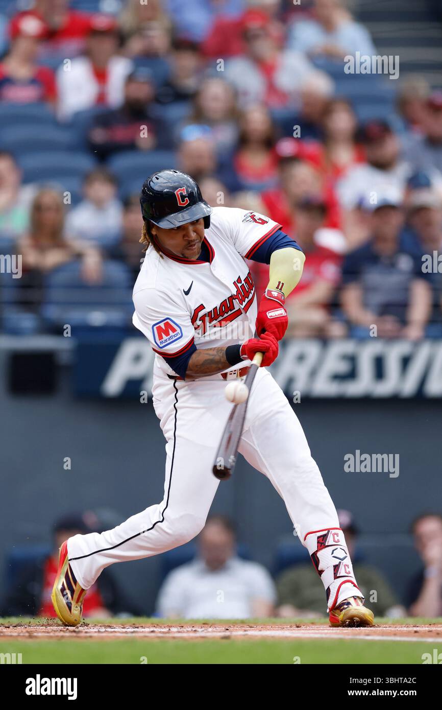 CLEVELAND, OH - JUNE 10: José Ramírez #11 of the Cleveland Guardians ...