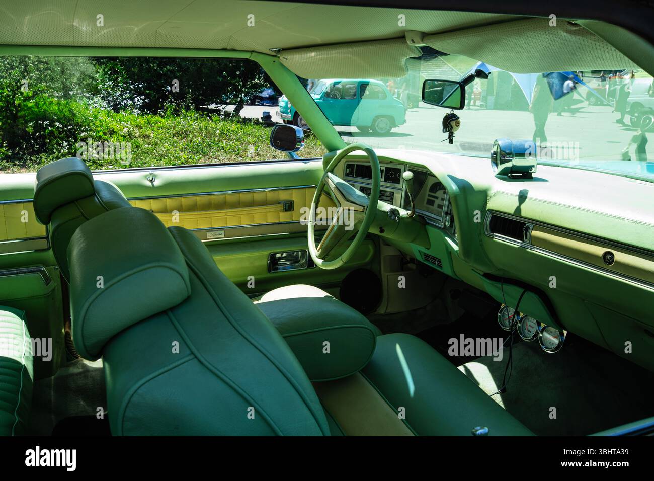 Interior of a Vintage Green Buick Electra or Riviera Car Stock Photo ...