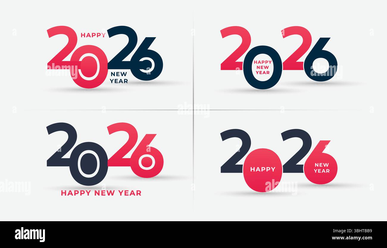 Big Set of 2026 number design template and 2026 Happy New Year logo ...