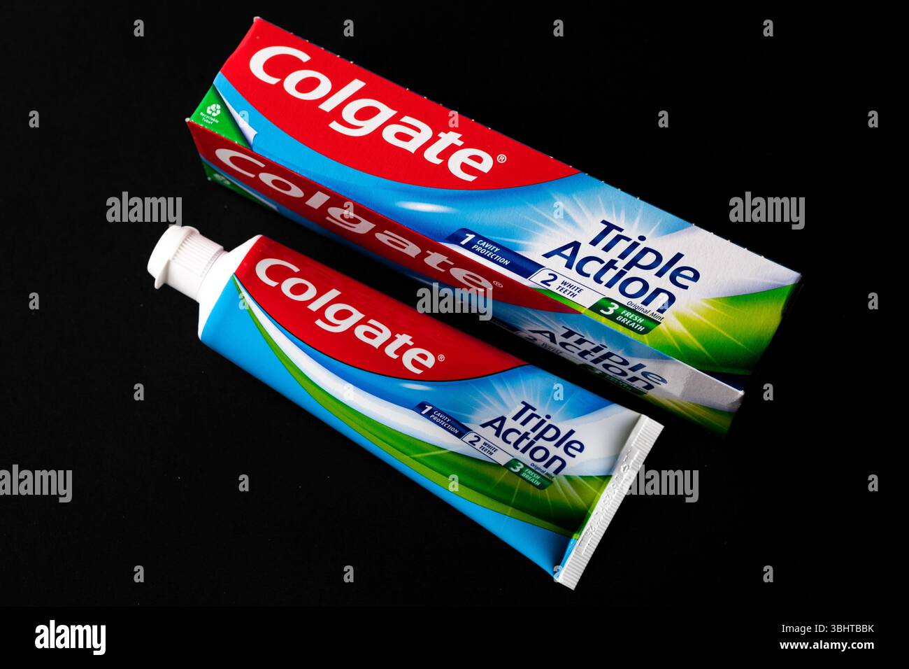 London UK, June 11 2025, Colgate Triple Action Toothpaste For Oral ...