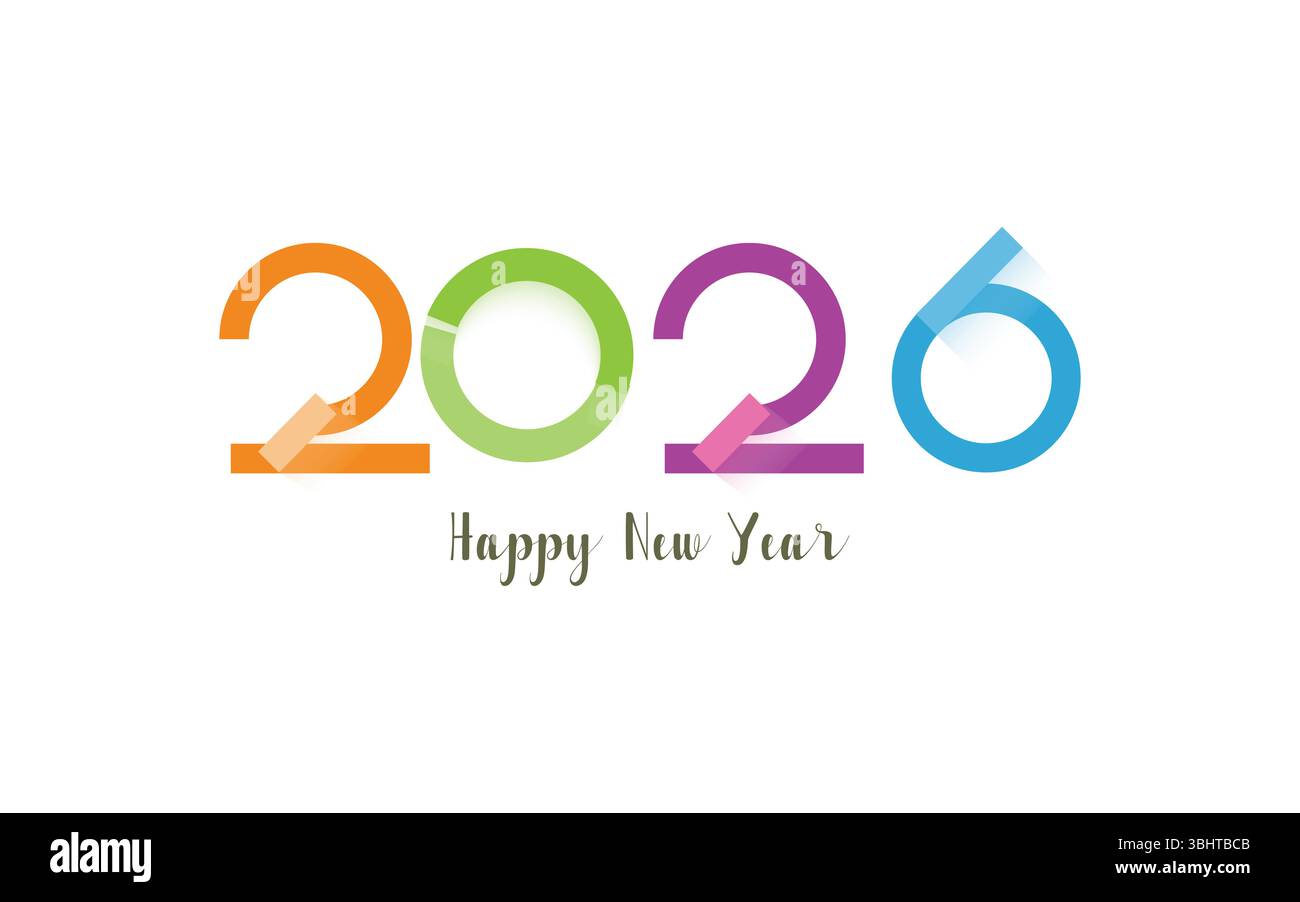 2026 number logo design for New Year symbol and sign. 2026 New Year ...