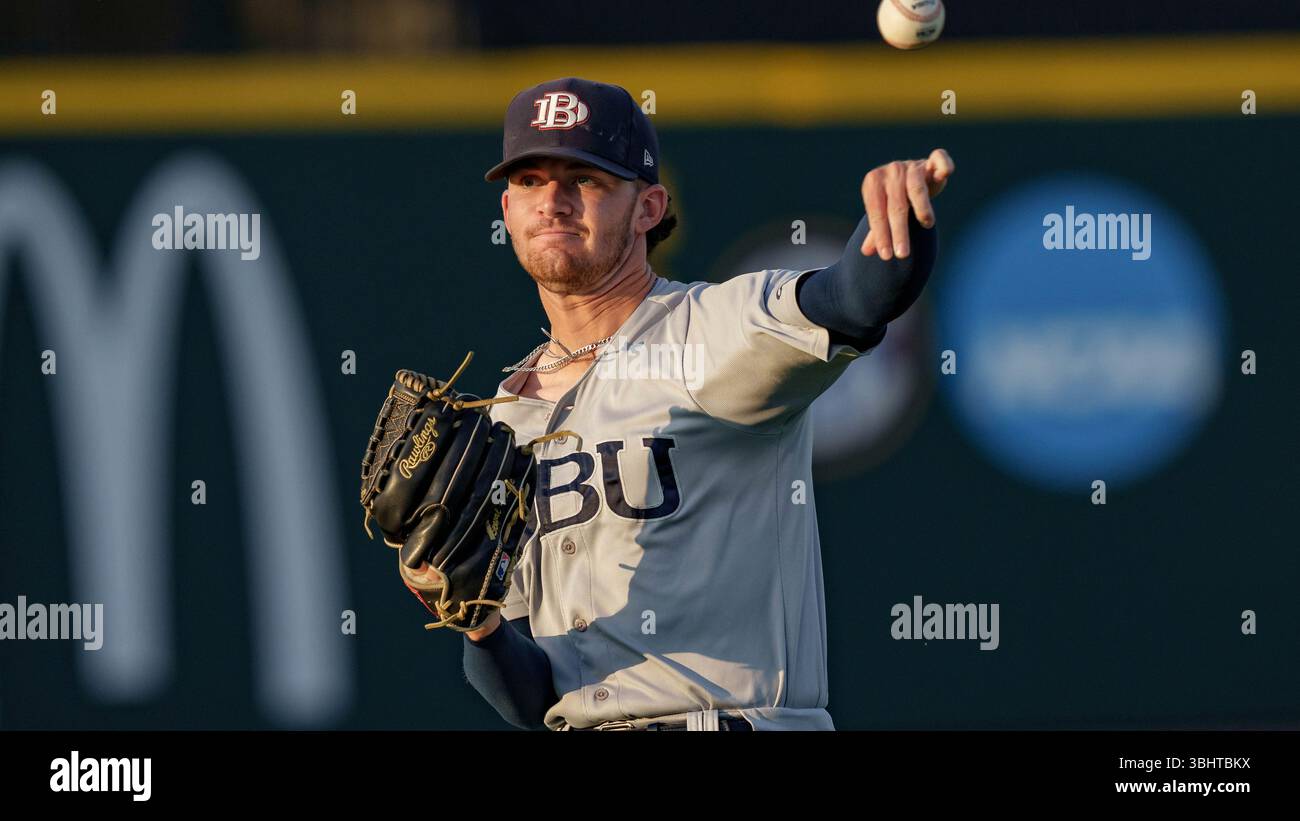Dallas Baptist pitcher Liam Watt (33) throws during an NCAA regional ...