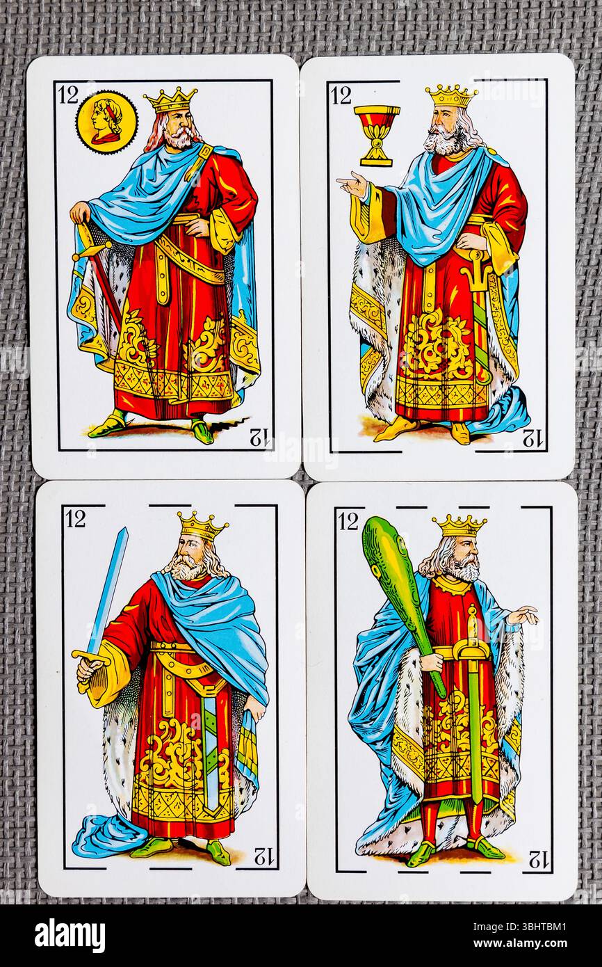 Spanish playing cards on a white background in Madrid, Spain Stock ...