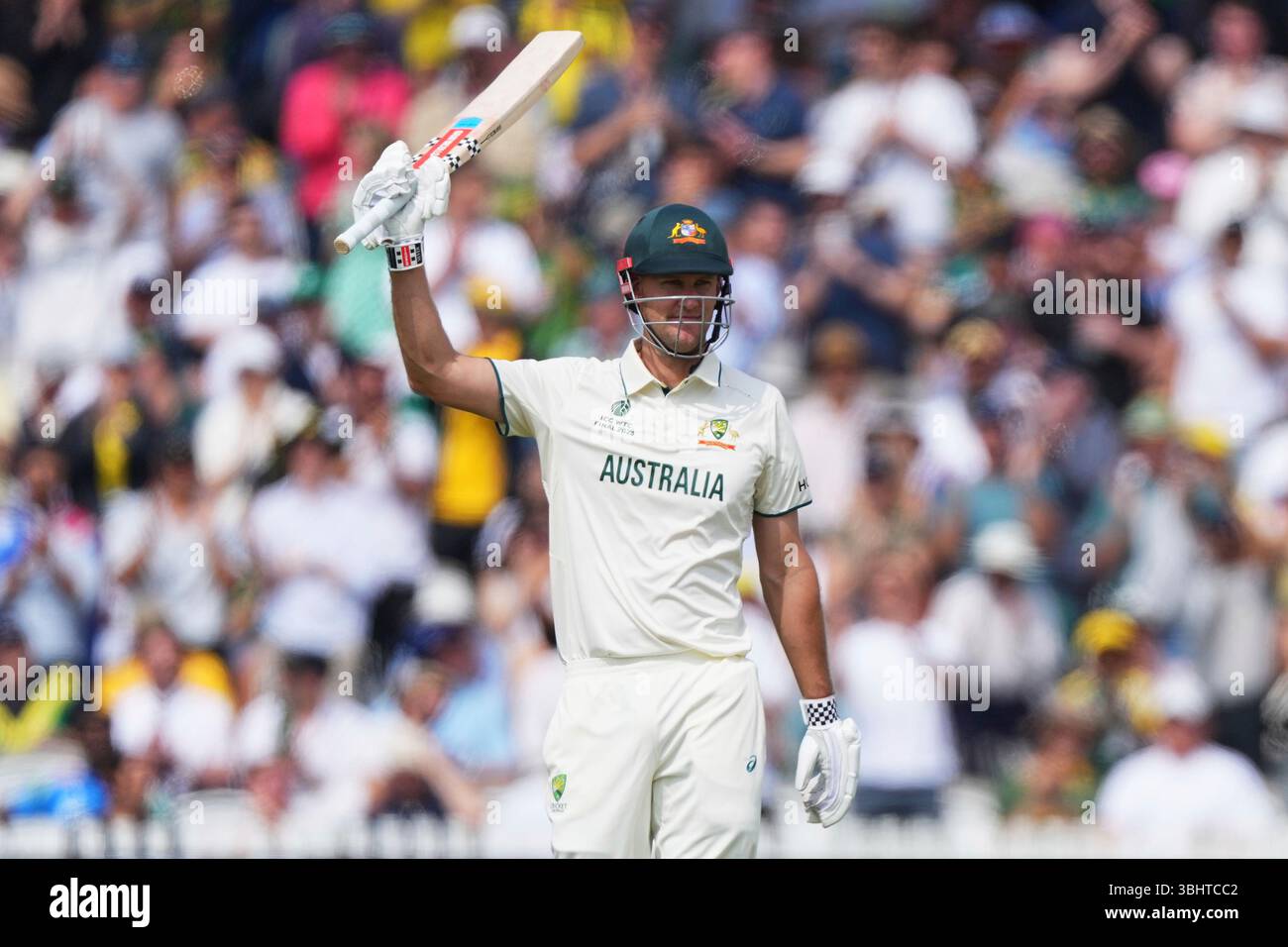 Australia's Beau Webster celebrates after scoring fifty runs during the ...